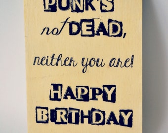 Punk birthday card | Etsy