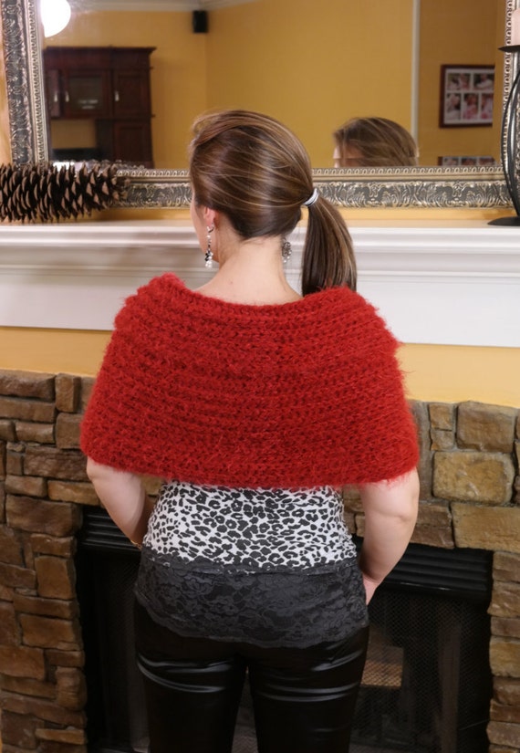 Red Wedding Shawl / Wedding Cape /Bridal Shawl / Fall Wedding