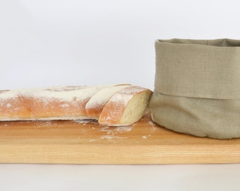 Linen bread bag Ivory linen bread serving & by HomelyHomeDecor