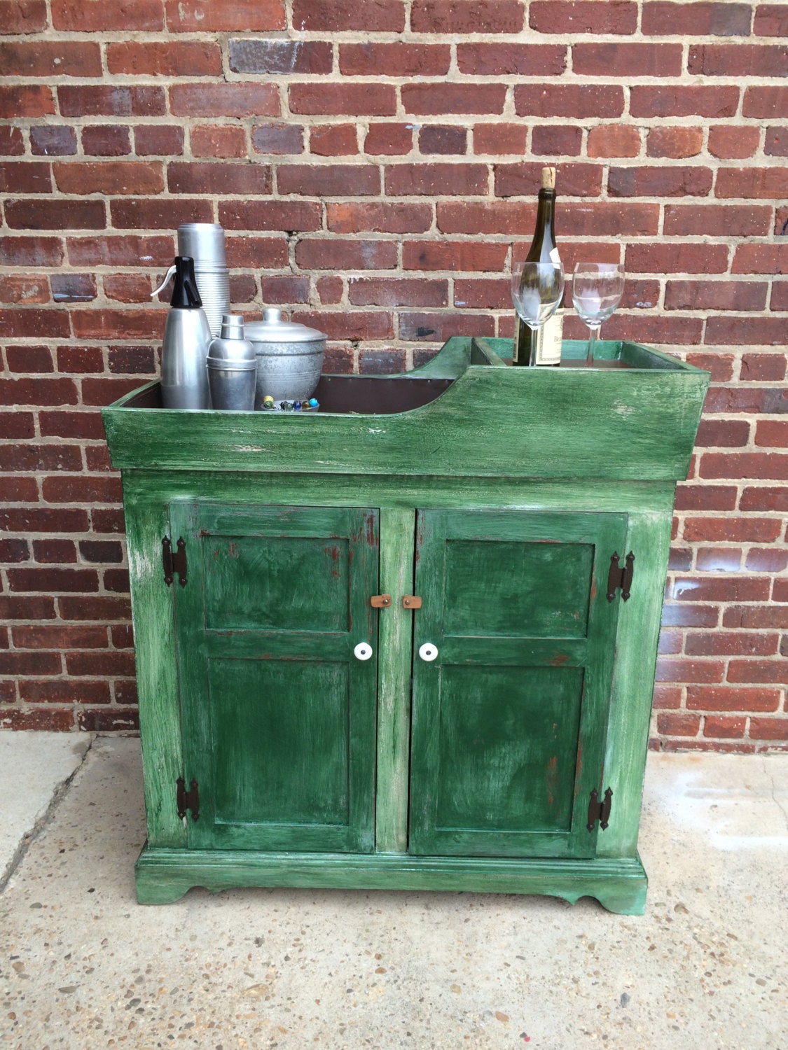 Painted Bar, Shabby Chic Dry Sink, Vintage Cubbard, Vintage Bar, Small ...