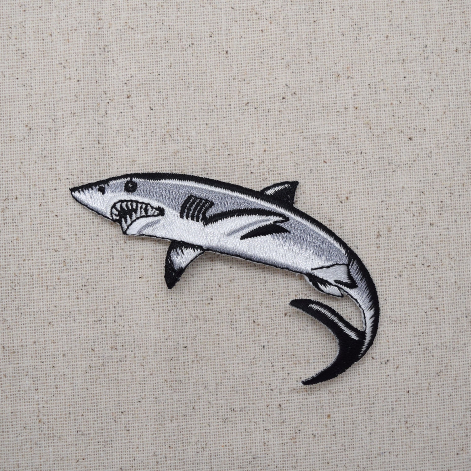 Great White Shark Embroidered Patch Iron on Applique