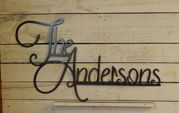 Large Elegant Last Name Sign Personalized Wedding by EvyAnnDesigns