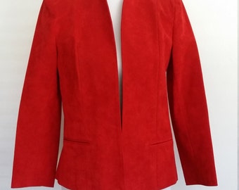 Red suede jacket | Etsy