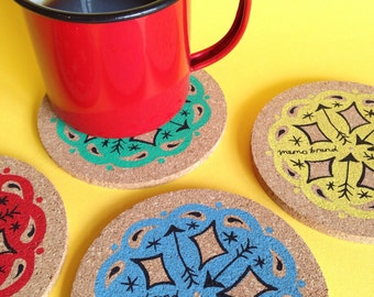 Cheers Screen Printed Coaster Set