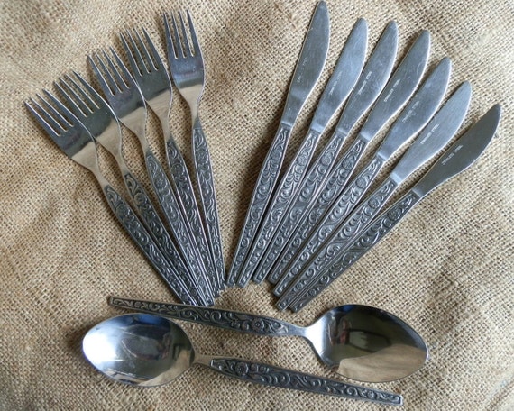 Vintage 1970's Stainless Steel Cutlery / Flatware