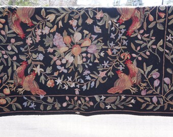 Floral hooked rug | Etsy