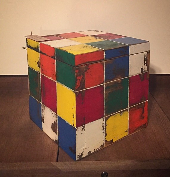 Rubiks Cube Keepsake Box Wooden Personalized by EmmyOnTap on Etsy
