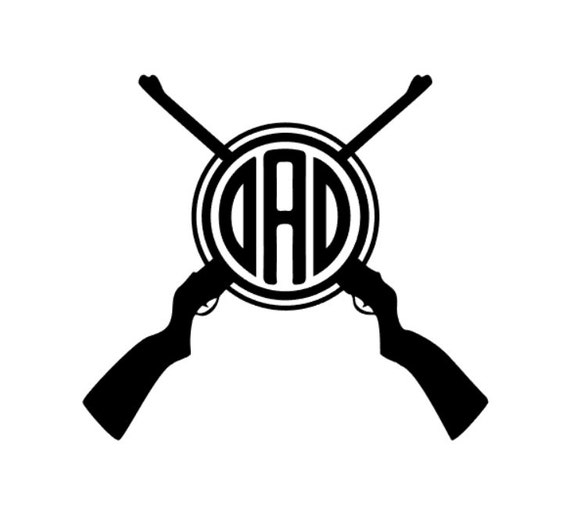 Hunting Gun Monogram Vinyl Decal Custom Car Decal