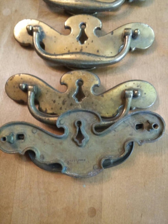 Extra Large Natural Patina Brass Bail Pull