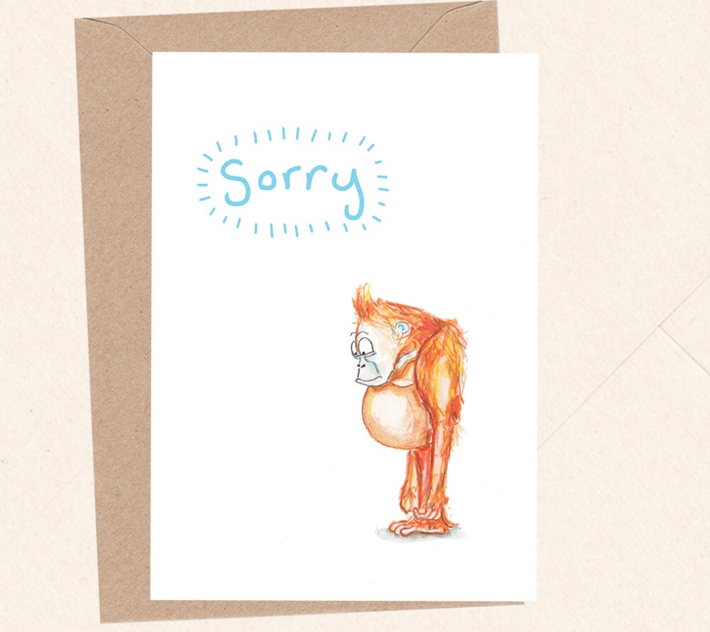 Funny Sorry Card Apology Card Cute Sorry Card Baby