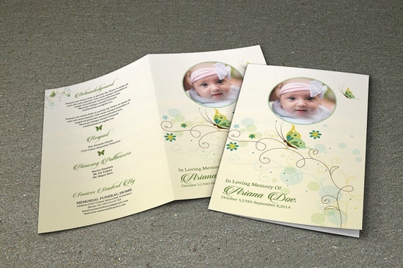 Printable Funeral Program Template Child funeral