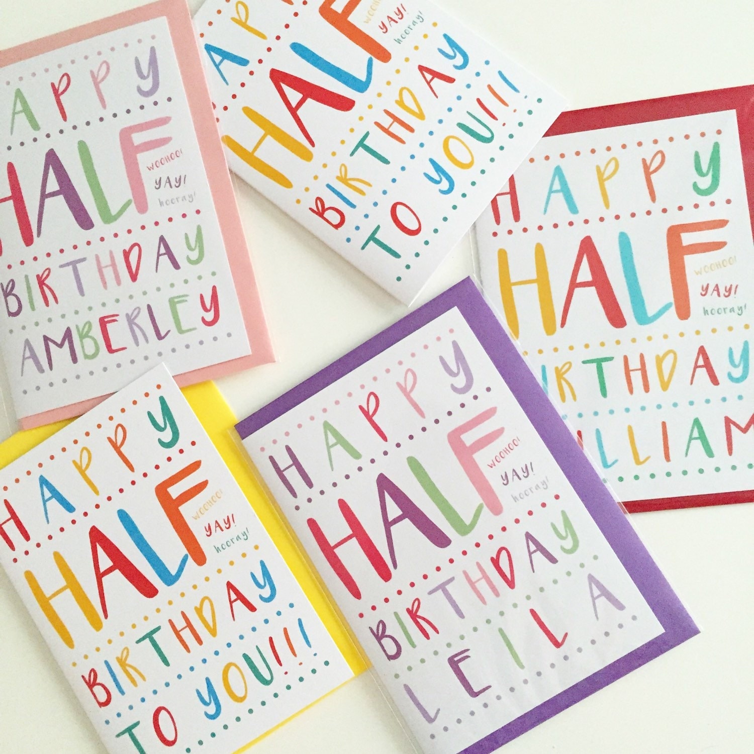 Personalised 6 Month Birthday / Half Birthday Card Custom