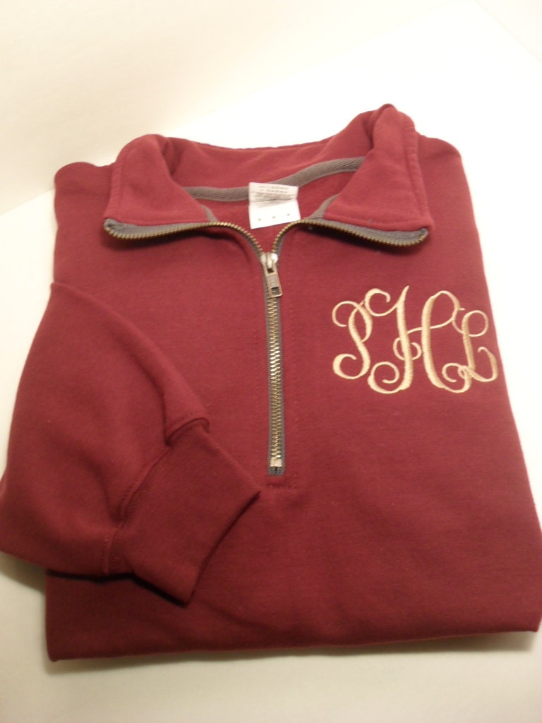 Monogram Quarter Zip Sweatshirt Interlocking Monogram