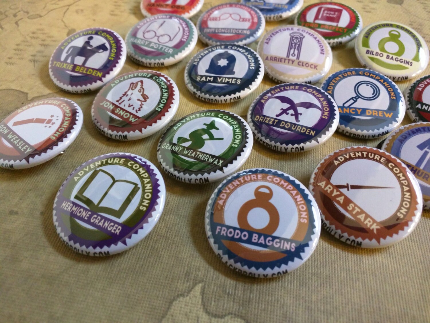 Adventure Companions buttons 1.25 / 32mm pin back