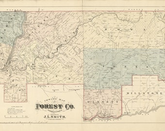 1860 Map of Chester County Pennsylvania by GenealogicalSurveyor