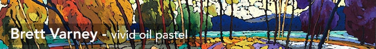 Vivid Oil Pastel mini-Landscapes by Brett Varney by BrettVarneyArt