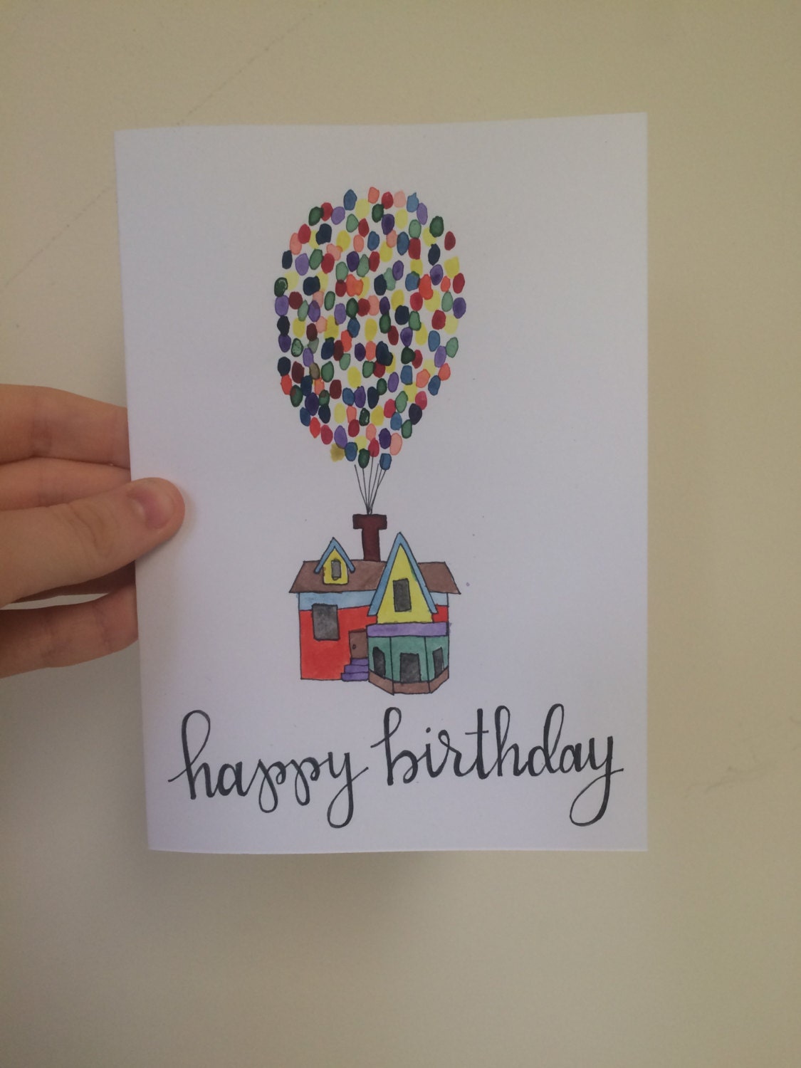 Up Birthday Card Painted Birthday Card Up Movie House