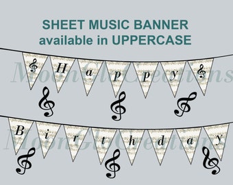 Sheet music banner | Etsy