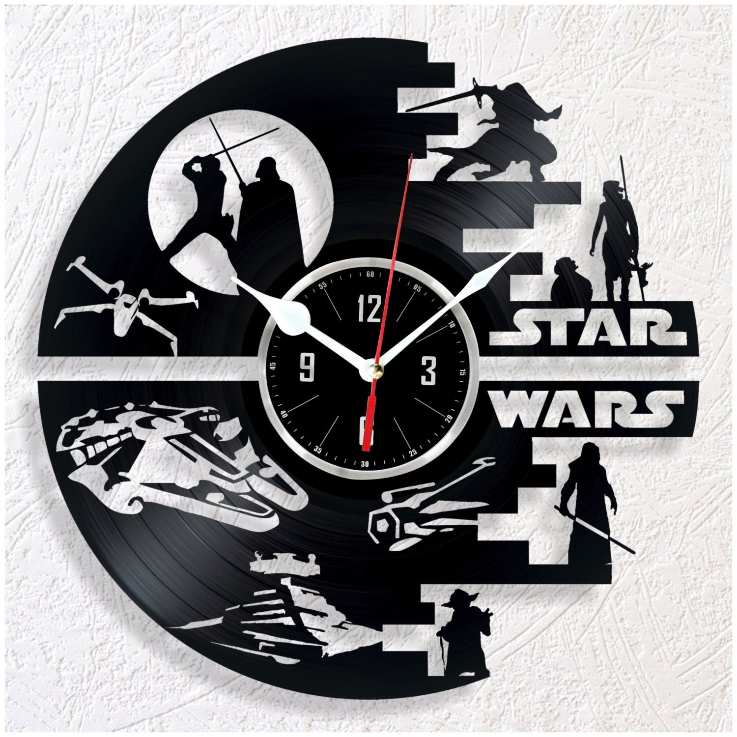 Vinyl wall clock STAR WARS by WoodenHMcraft on Etsy