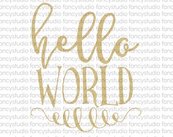Hello world svg | Etsy