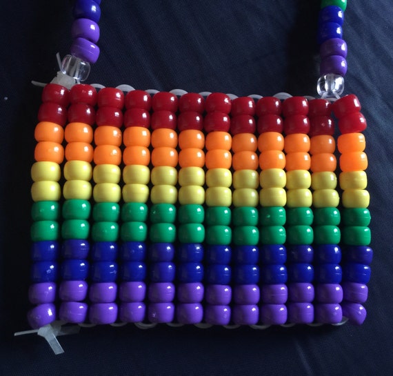 Lgbt Gay Pride Giant Beaded Flag Necklace By Worldbeadedflags