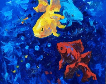 Fish painting | Etsy