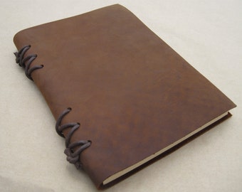 Leather notebook hand bound journal personalized by LuckGifts