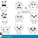 Cute monster clipart Little monster digital stamps Silly