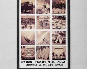 Unique surf poster related items | Etsy