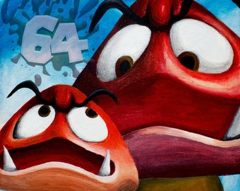 Mario 64 painting | Etsy