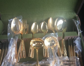 Gold silverware | Etsy