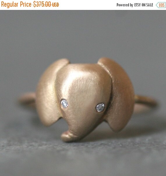 ON SALE Baby Elephant Ring in 14K Gold by MichelleChangJewelry