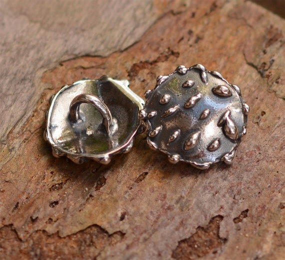 Artisan Dotted Button Sterling Silver Rustic by CathyDailey