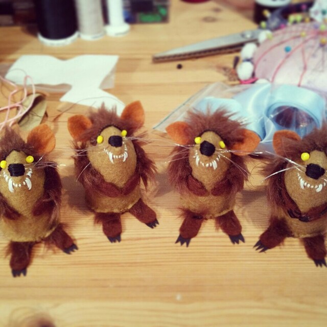 Artisan felt mice handmade mouse ornaments by TheHouseOfMouse