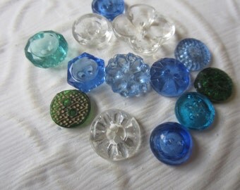 Vintage Buttons 12 matching white glass with by pillowtalkswf