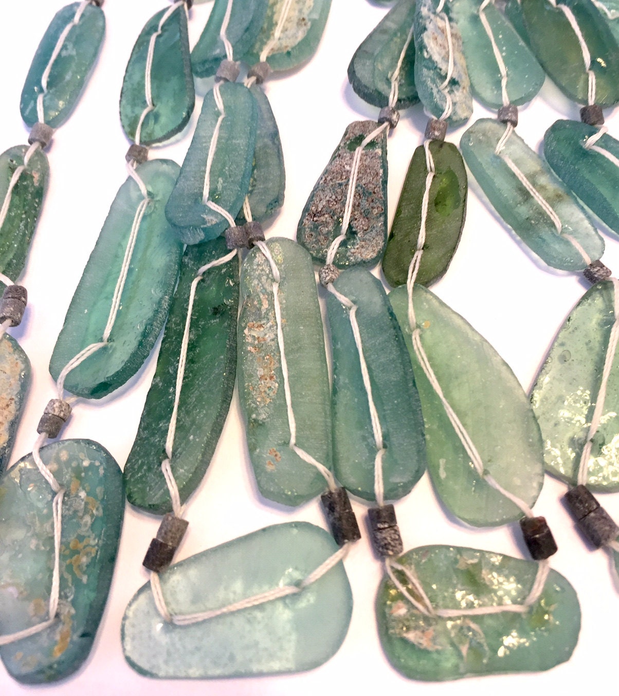 Ancient roman glass beads whole strand pendant style