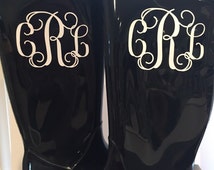 Popular items for monogram rain boots on Etsy