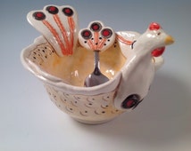 Unique chicken pottery related items | Etsy