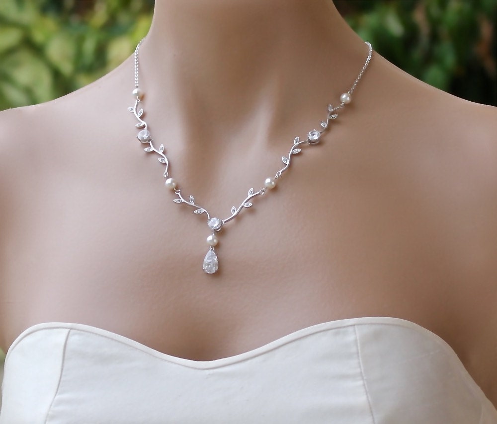 Vine Bridal Necklace Crystal Vine Wedding Necklace Vine
