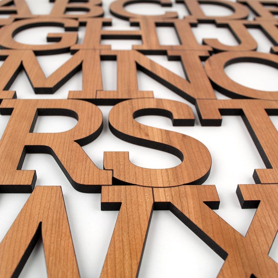 Wood Alphabet Wall Hanging: ABC Baby Nursery Theme Decor