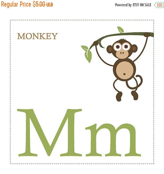 ON SALE 20% OFF M is for Monkey Alphabet by KidODesignStudio