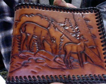 Deer leather wallet | Etsy