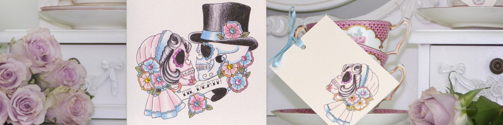 Tattoo Flash handmade cards stationery and by VickiliciousDesigns