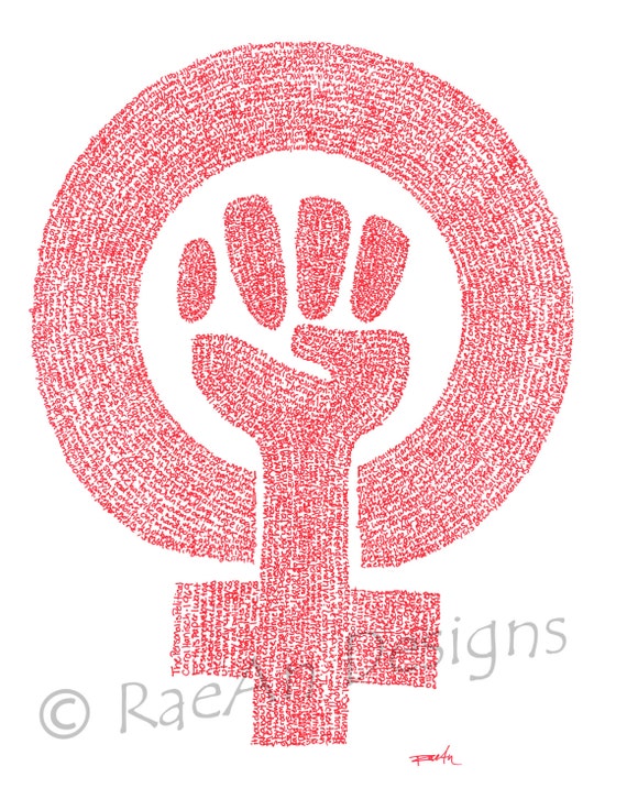 Feminist Symbol Micrography Print: Carol Hanisch The