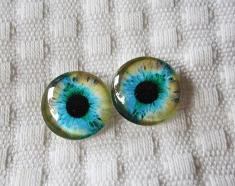 Glass eyes for dolls sculpture and crafts 14mm cabochons