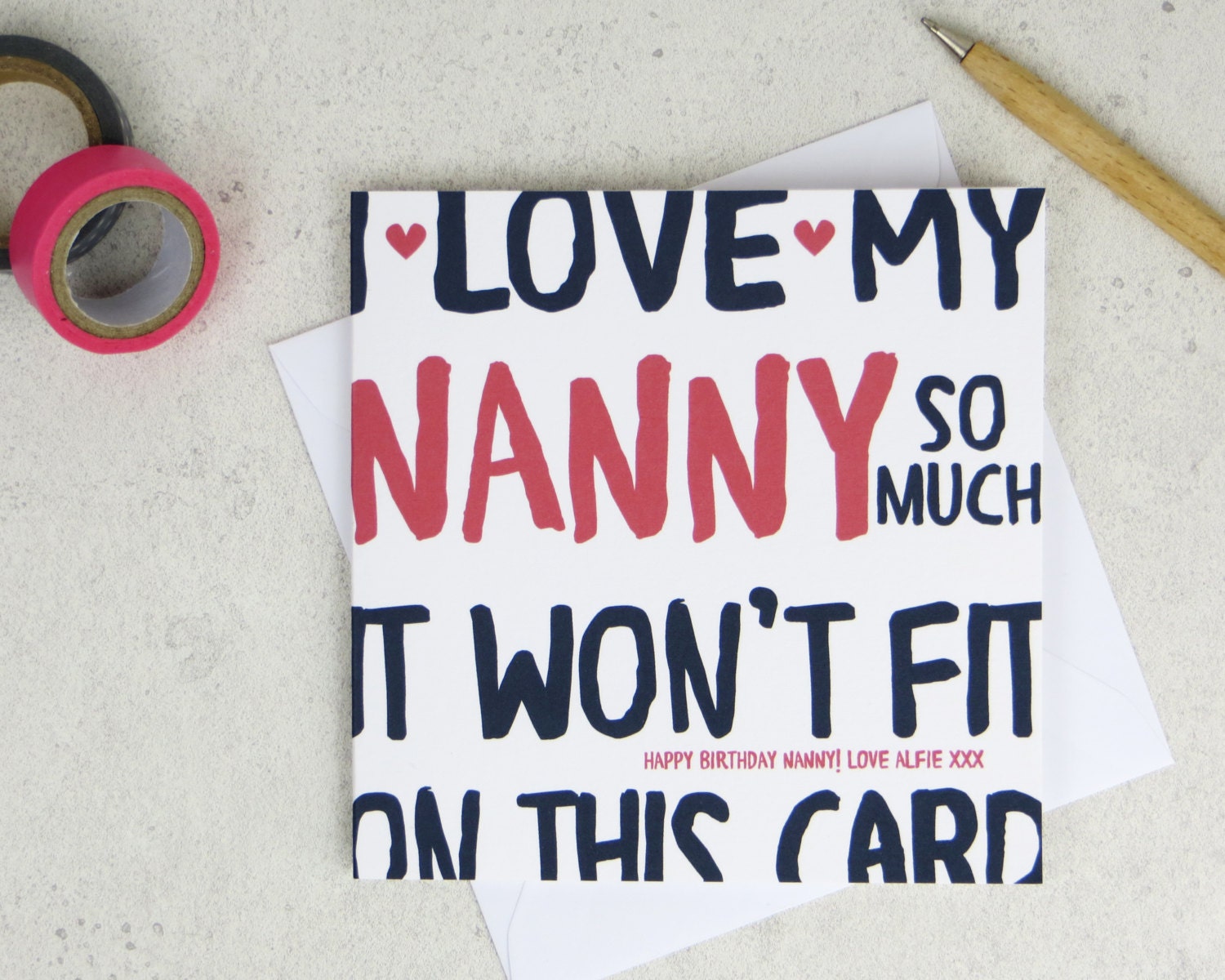 Funny Nanny Birthday Card personalised card card for Nanny