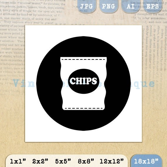 Items similar to Printable Digital Potato Chips Download Potato Chips ...