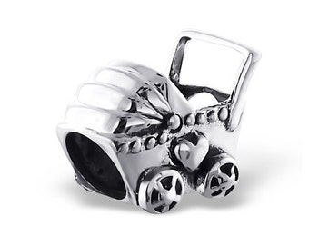 Items similar to Baby boy or girl pram charm, keyring, keychain, bag ...