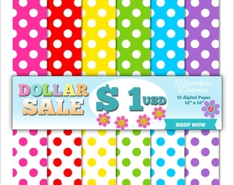 DOLLAR SALE Instant Download Mini Polka Dots by PrintkitsDesigns
