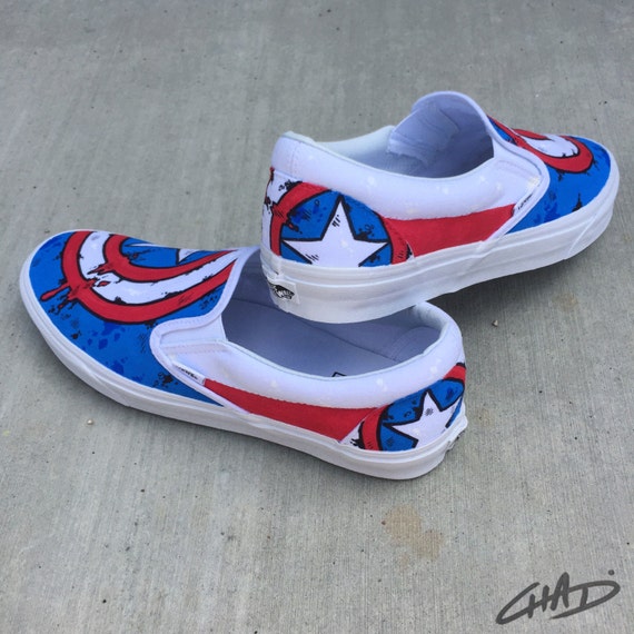 Captain America Custom hand painted Vans